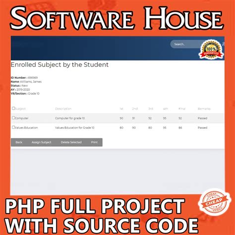 Student Grading System Full Php Project With Source Code Shopee Malaysia