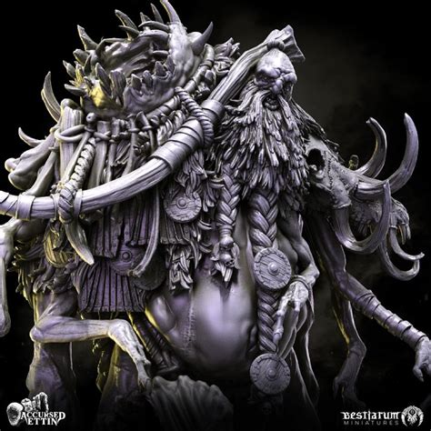 3d Printable Ettin Grandsire Accursed Ettin Giant By Bestiarum