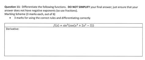 solved question 11 differentiate the following functions