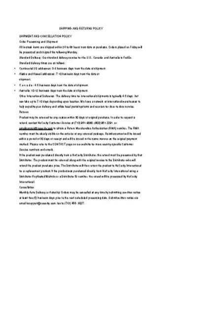 Shipping And Return Policy Template Pdfsimpli