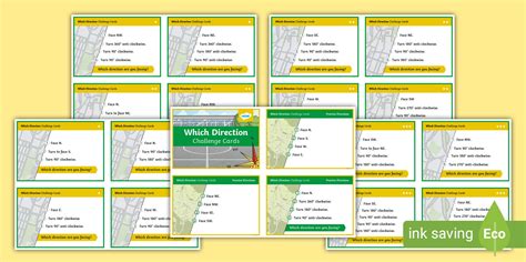 Orienteering Compass Points And Direction Challenge Cards