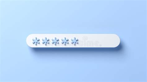Password Input Field Isolated On Light Blue Background Stock