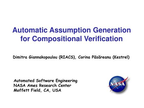Ppt Automatic Assumption Generation For Compositional Verification