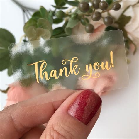 Custom Gold Foil Thank You Stickers Personalized Packaging Labels For