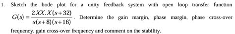 Sketch The Bode Plot For A Unity Feedback System With