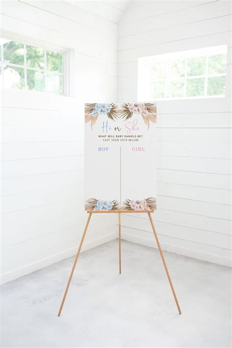 Gender Reveal Voting Board Digital File Template Pampas Etsy