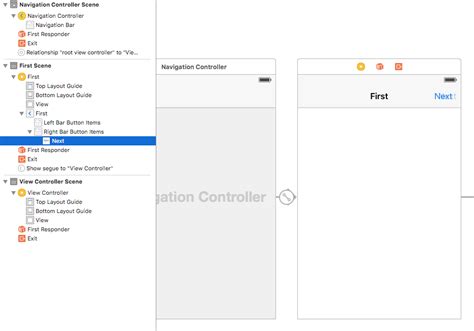 Ios Add Uibarbuttonitem In Interface Builder To Navigated Uiviewcontroller Stack Overflow