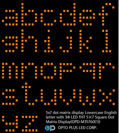 Dot Matrix Display Digits Letters Pixelated Graphics OPTO PLUS LED