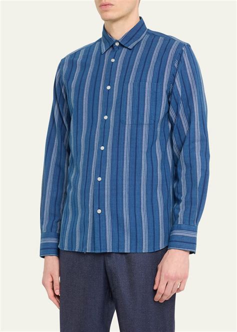 Original Madras Trading Co Mens Striped Sport Shirt Bergdorf Goodman