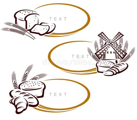 Bread Labels And Icon Set Collection Icons Bread Stock Vector