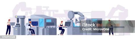 생산 라인 컨베이어 벨트 산업 기계 및 공장 근로자를 제조합니다 만화 제품 조립 프로세스 완전 벡터 개념 제조에 대한 스톡 벡터 아트 및 기타 이미지 Istock