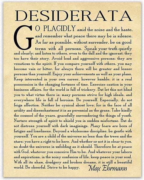 Desiderata Poem Desiderata Print Desiderata Poster Poetry Wall Art