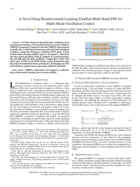 A Novel Deep Reinforcement Learning Enabled Multi Band Pss For Multi