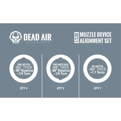 Dead Air Silencers 58 X 24 Muzzle Device Shim Kit