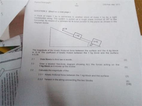 Solved Quistion 2 Start On A New Page A Block Of Mass 1 Kg Is