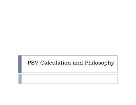 Psv Scenario And Calculation Pdf