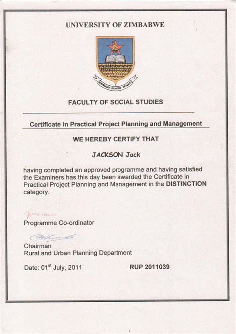 Pdf Certificate In Practical Project Planning And Management Dokumen Tips