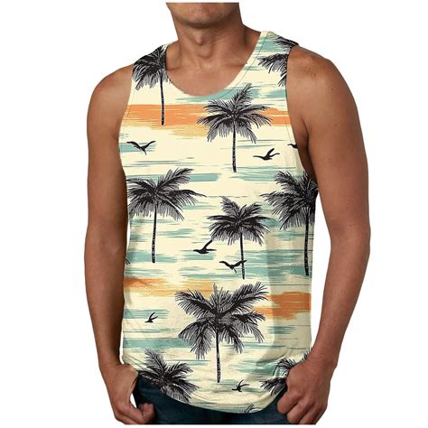 Nmnitkp Premium Graphic Tank Tops For Men Summer Beach Mens Tanks S