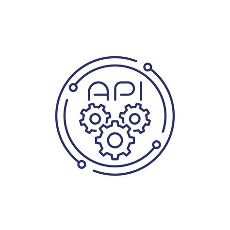 API Line Icon With Gears Vector Art At Vecteezy