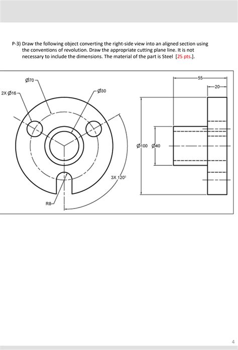 get answer draw the following object converting the right side view