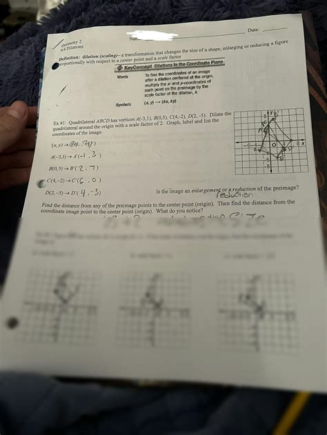 SOLUTION: Geometry 9.6 Dilations worksheet - Studypool - Worksheets Library