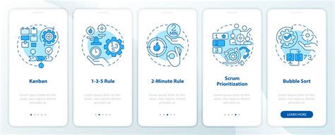 Prioritization Tools Onboarding Mobile App Screen Vector Image