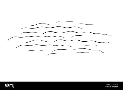 Abstract Water Waves Vector Isolated Illustration Painted By Black Inks