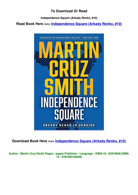 Epub Download Independence Square Arkady Renko 10 By Martin Cruz Smith