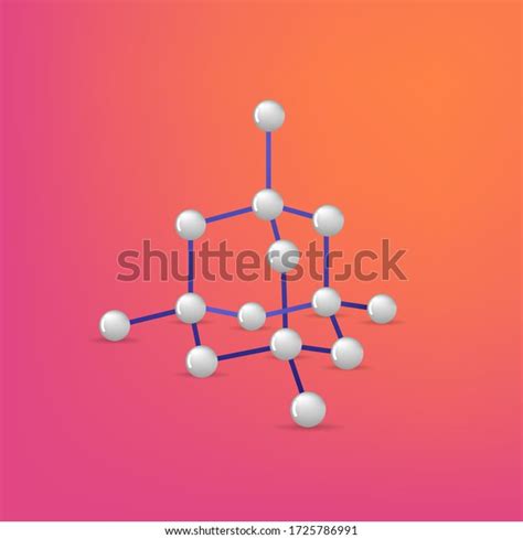 Molecule Connection Model Chemistry Particle Color Stock Vector