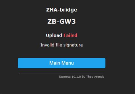 Zb Firmware Ota Invalid Signature · Issue 3 · Vahempiotasmota For