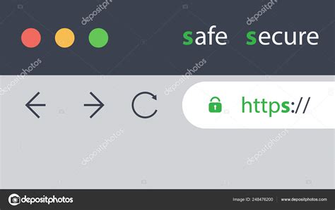 Browser Address Bar Showing Mandatory Protocol Secure Web Browsing — Stock Vector
