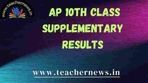 Ap 10th Class Supplementary Results 2025 Check Score Card Rank Card 13th June 2025 At 11 Am