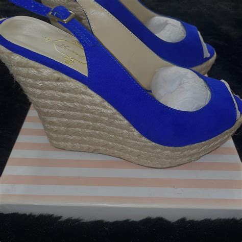 Footcandy Cute Slingback Peeptoe Royal Blue Heels In Depop
