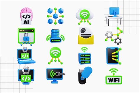 information technology 3d icon objects ft information and data envato