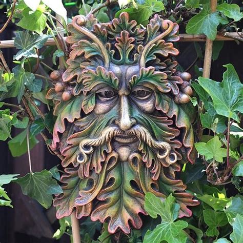 Green Man Face Plaque Green Man Green Man Sculpture Garden Wall Plaque
