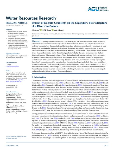 Impact Of Density Gradients On The Secondary Flow Structure Of A River
