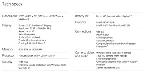Microsofts Surface Laptop Tech Specs Released In Full Slashgear