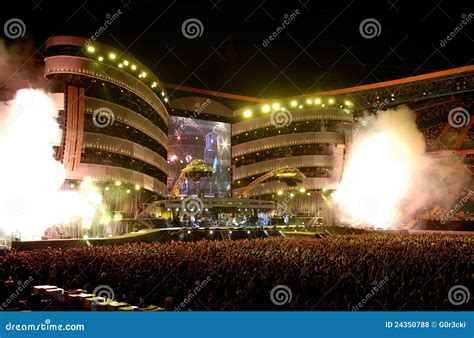 Night Scene Live Music Rolling Stones Concert Fireworks Editorial