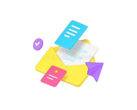 Incoming Message Document Send Receive Envelope 3d Icon Realistic