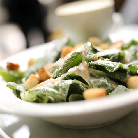 Homemade Caesar Salad Stock Illustration Illustration Of White 303704143