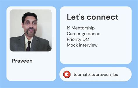Praveen Bs On Linkedin Hey Friends 🌟 Exciting News 🎉 Ive Finally Launched My Topmate Page 🚀