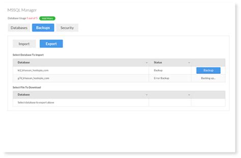 Export An MS SQL Database Online Help