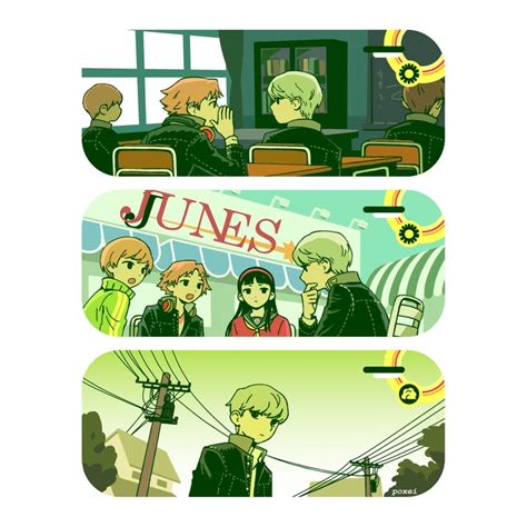 Narukami Yu Satonaka Chie Amagi Yukiko And Hanamura Yousuke Persona
