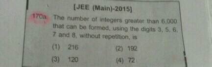 JEE Main N A The Number Of Integers Greater Than Nthat Can Be Formed Using