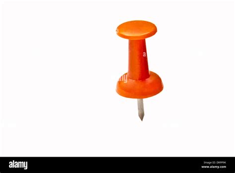 Red Push Pin Isolated On White Stock Photo Alamy
