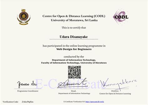 Sayuri Udara Dissanayake On Linkedin I Completed My Web Design Course