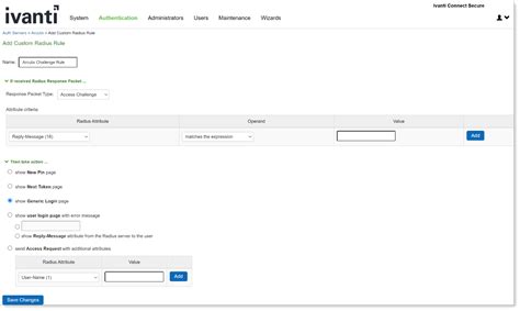 Ivanti Connect Secure Radius Integration