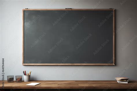 Blank Classroom Blackboard In A Class Room Space For Text School