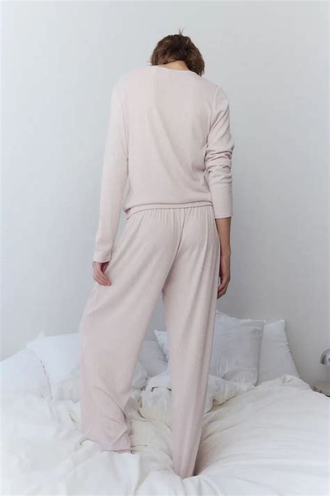 Pointelle Jersey Pyjamas Powder Pink Ladies Handm