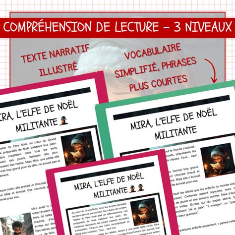 French Reading Comprehension Christmas Story Mira The Elf Tpt